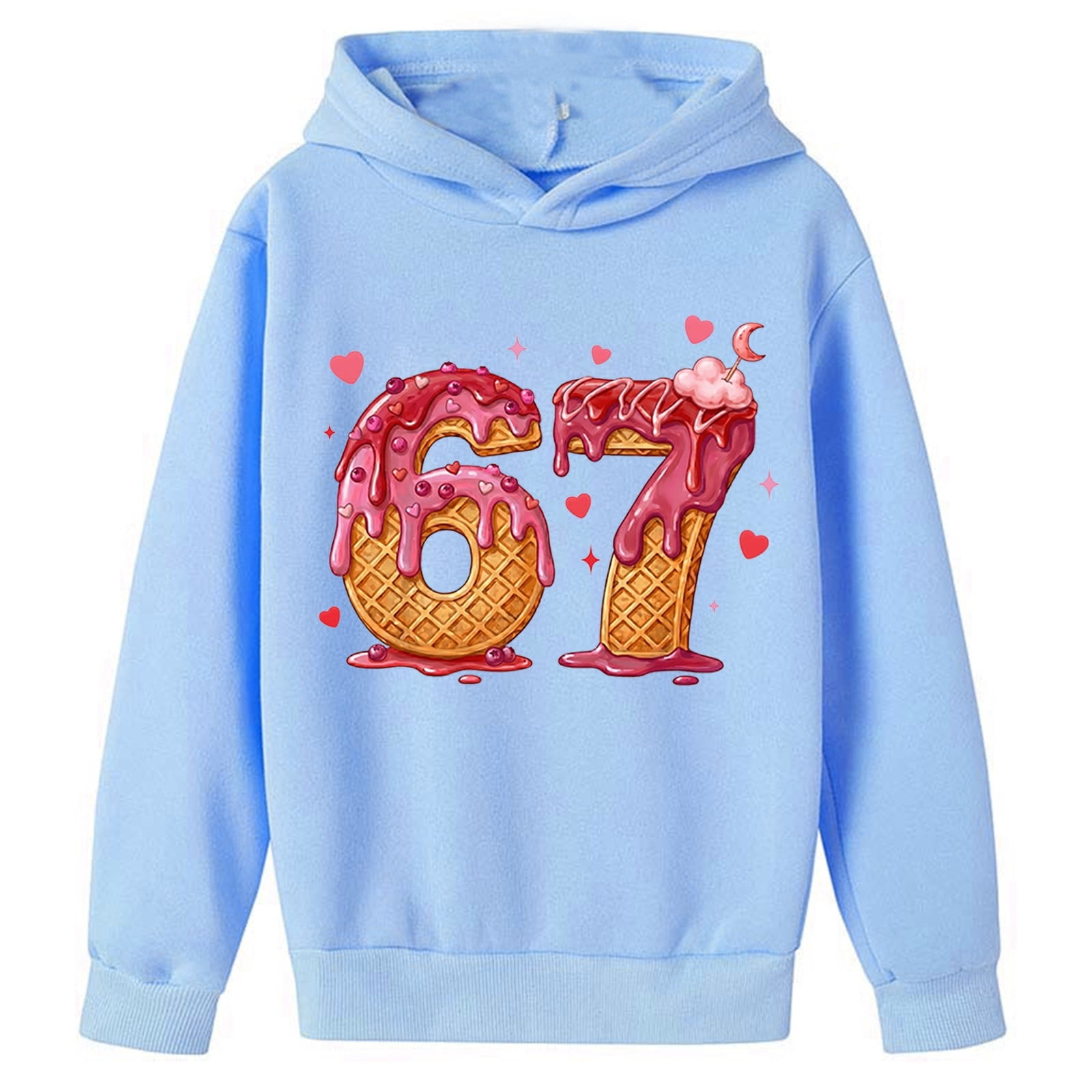 FINALGANG Girls Boys Kids Valentine's Day Hoodies Cute Number Waffle ...