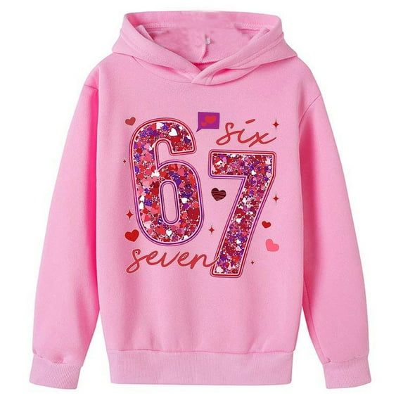 FINALGANG Girls Boys Kids Valentine's Day Hoodies Sequins Number ...