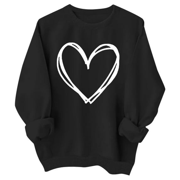 FINALGANG Girls Boys Kids Valentine's Day Sweatshirt Minimalist Heart ...