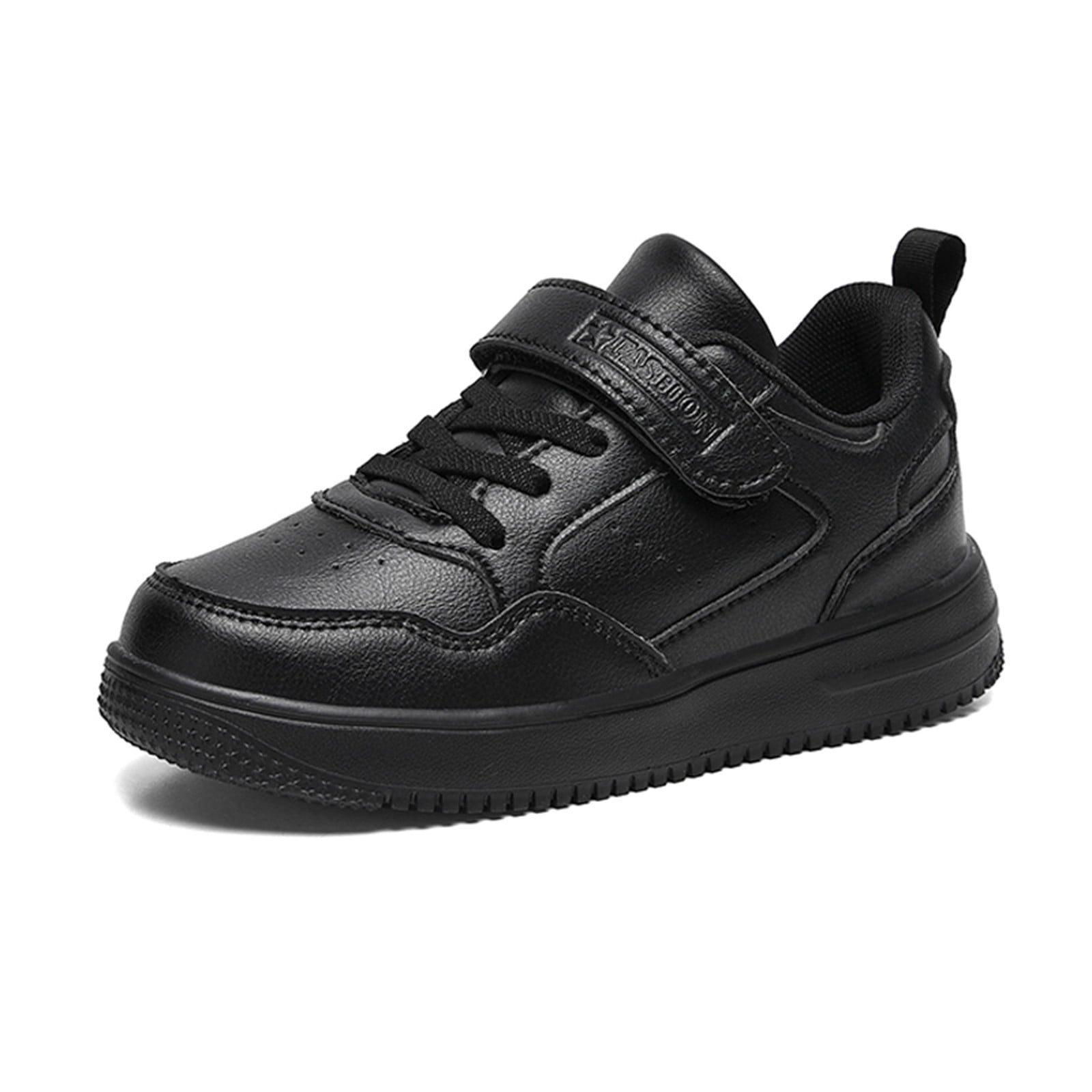 FINALGANG Girls Boys Sneakers Solid Color Hook And Loop Strap Closed ...