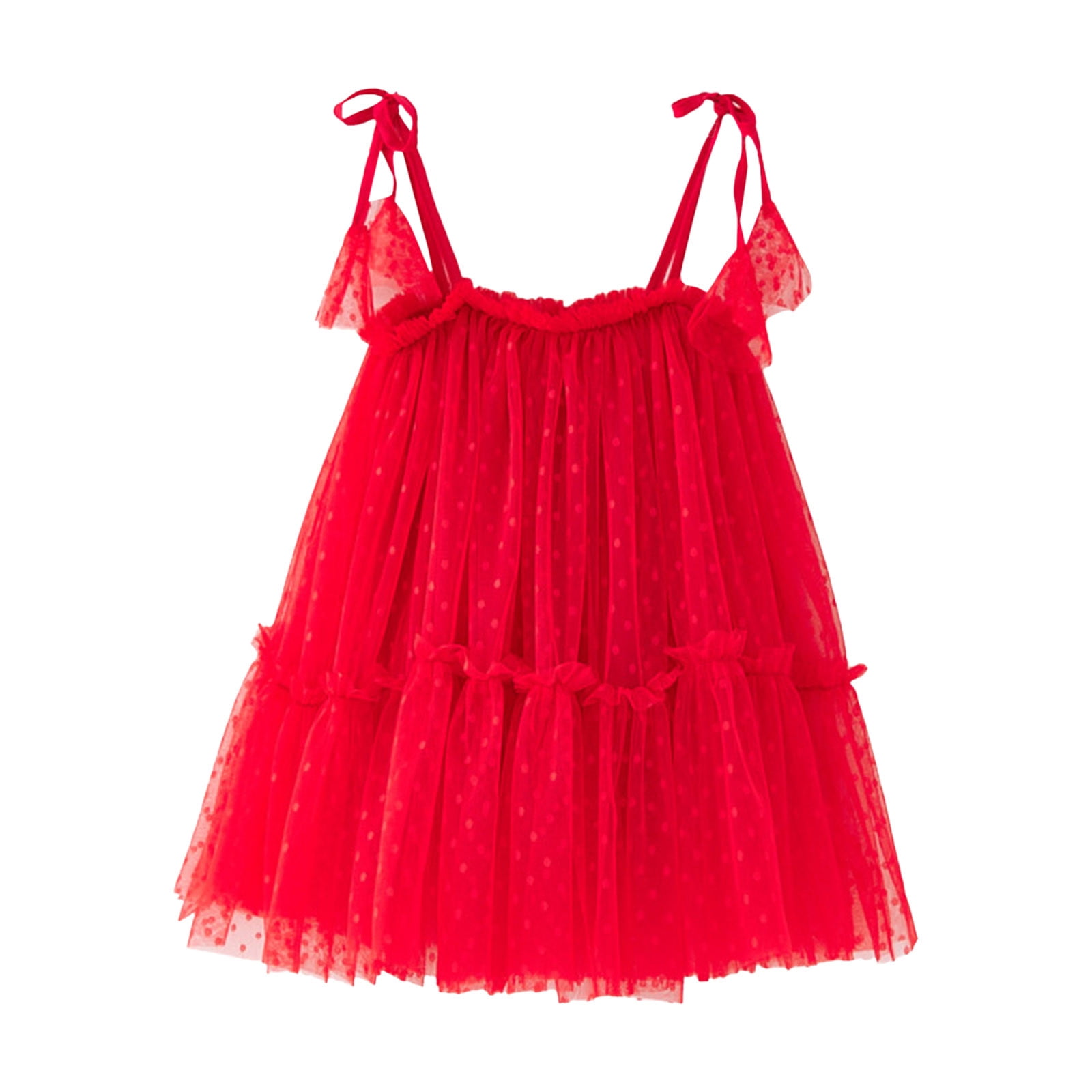 FINALGANG Girls Carnival Dress Toddlers Polka Dot Pattern Spaghetti ...