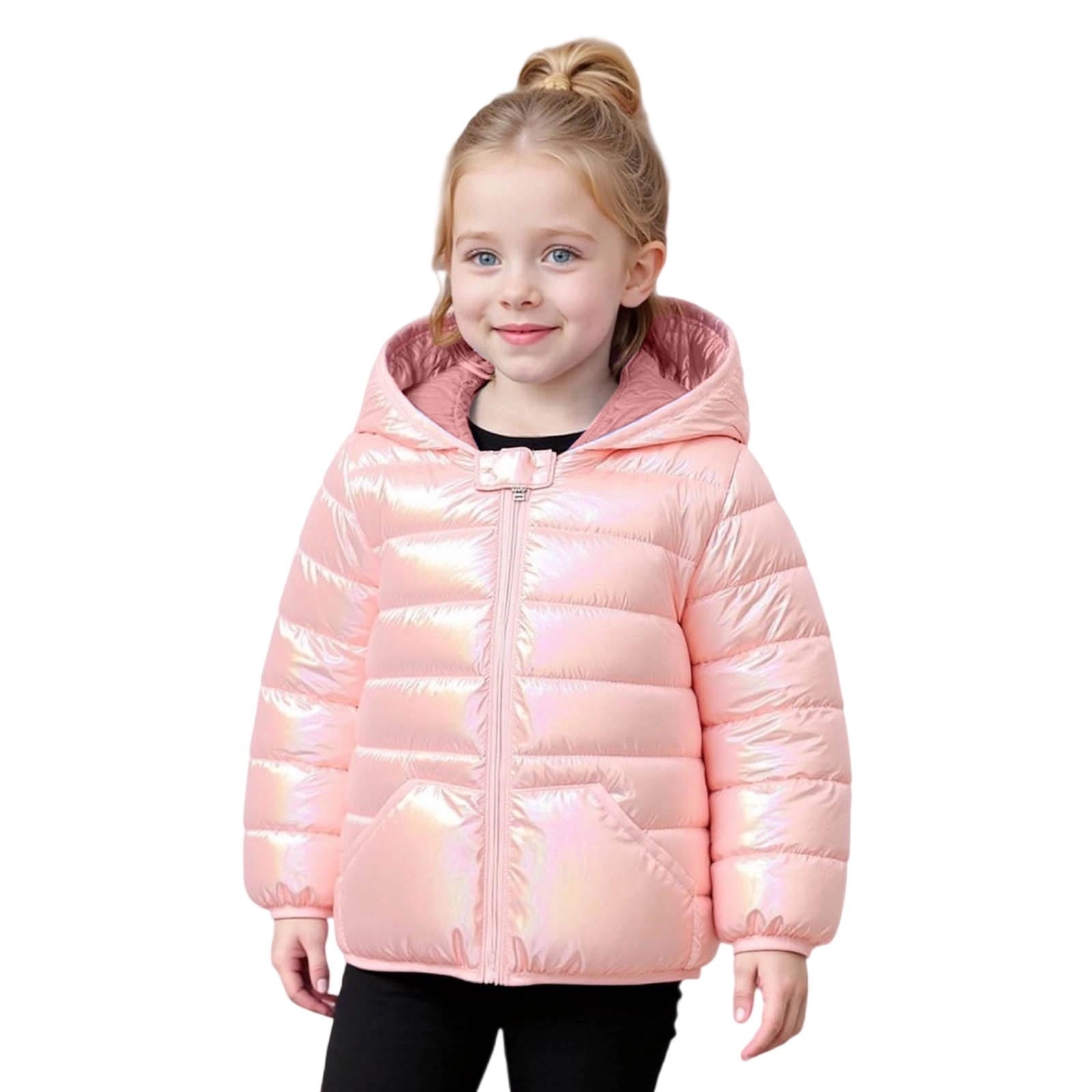 FINALGANG Girls Kids Holographic Padded Coat Long Sleeve Full Jacket ...