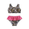 FINALGANG Girls Kids Leopard Prints 2 Piece Bikini Set Tank Top ...