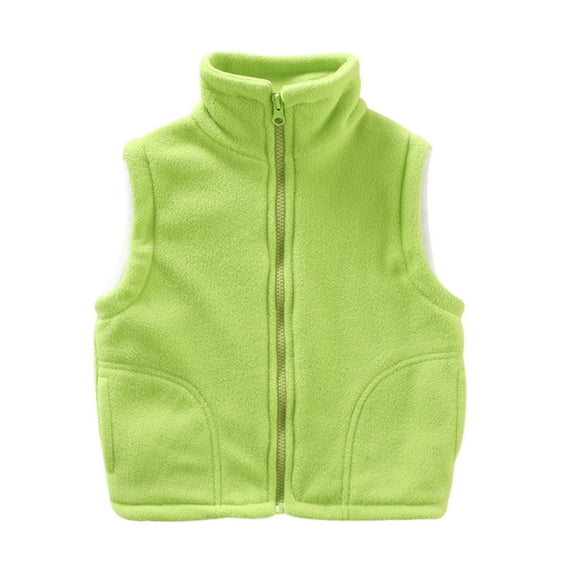 FINALGANG Girls Kids Plush Vest Solid Color Warm Relaxed Fit Outerwear ...