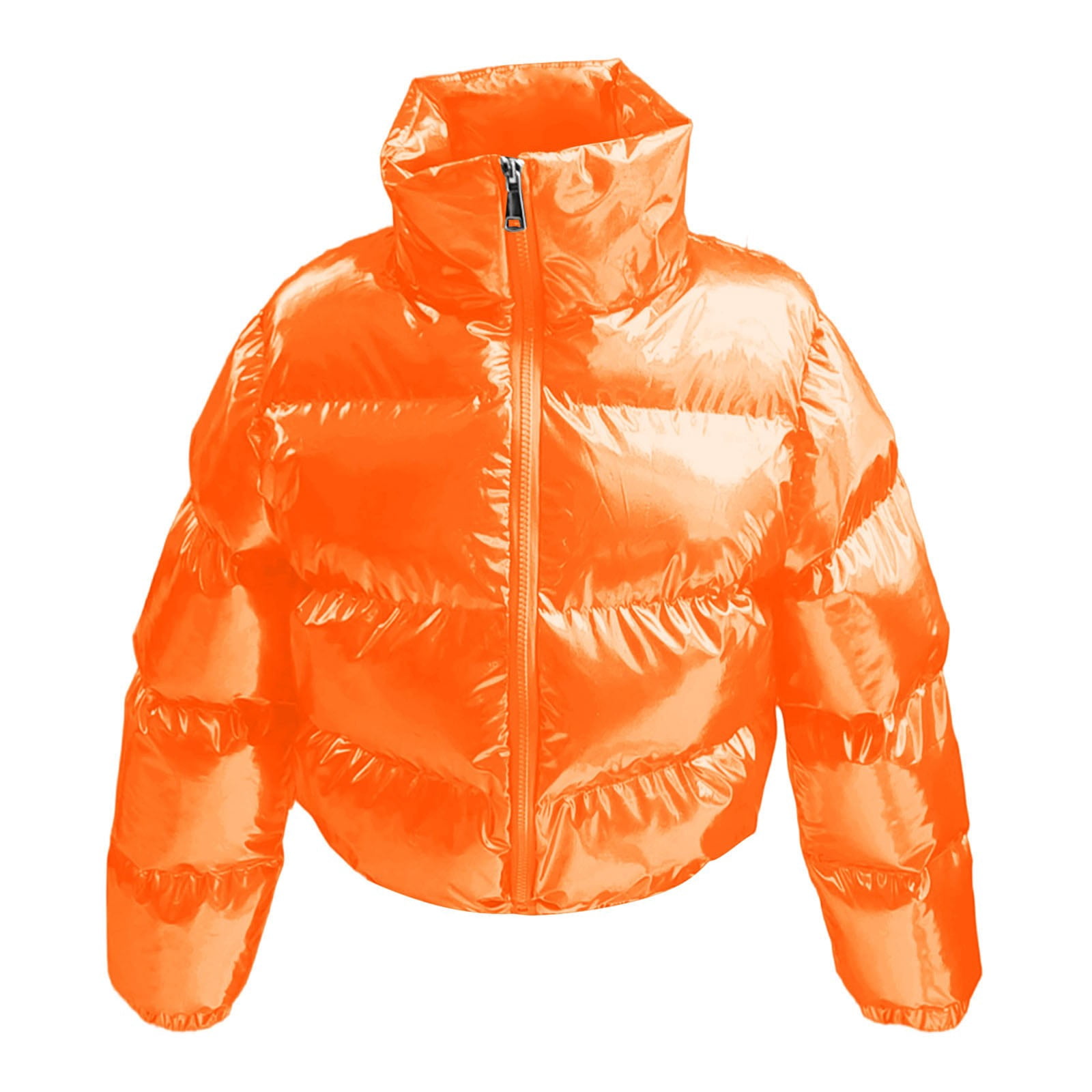 FINALGANG Girls Kids Puffer Cropped Coat Winter Thermal Insulated Solid ...