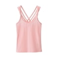FINALGANG Girls Kids U Neck Solid Knit Braided Crisscross Back ...