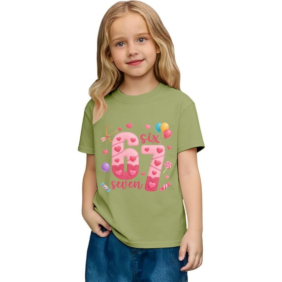 FINALGANG Girls Kids Valentine's Day T-Shirt With Cute Fashion Number ...