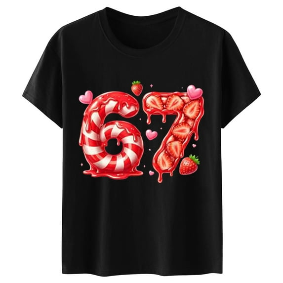 FINALGANG Girls Kids Valentine's Day T-Shirt With Cute Strawberry ...
