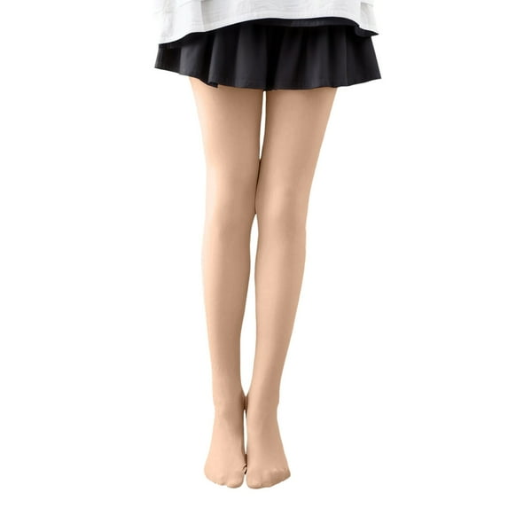 FINALGANG Girls Kids Winter Plush Lined Tights Solid Color Stretchy ...