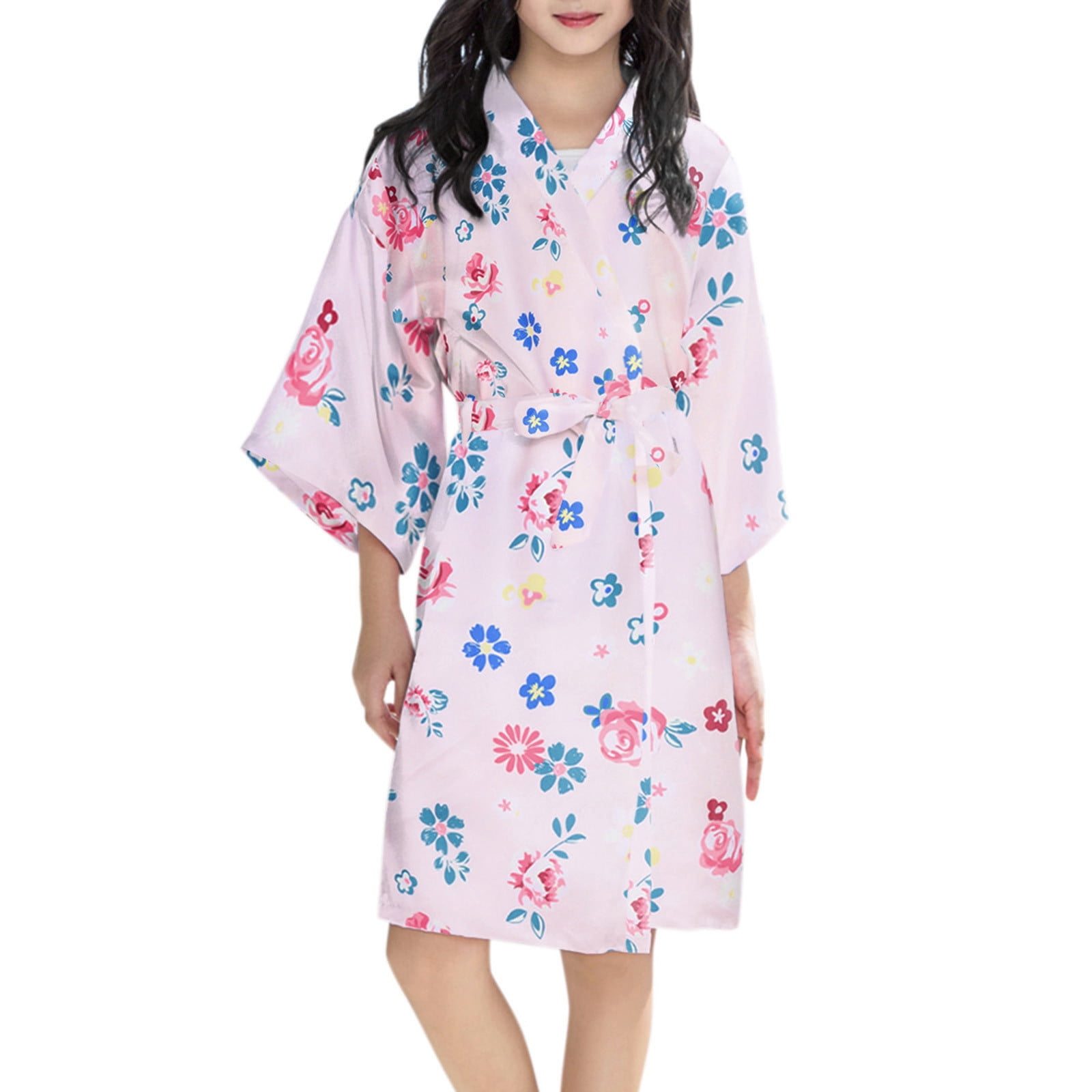 FINALGANG Girls Nightrobe Kids Bathrobe Lightweight Butterfly Prints ...