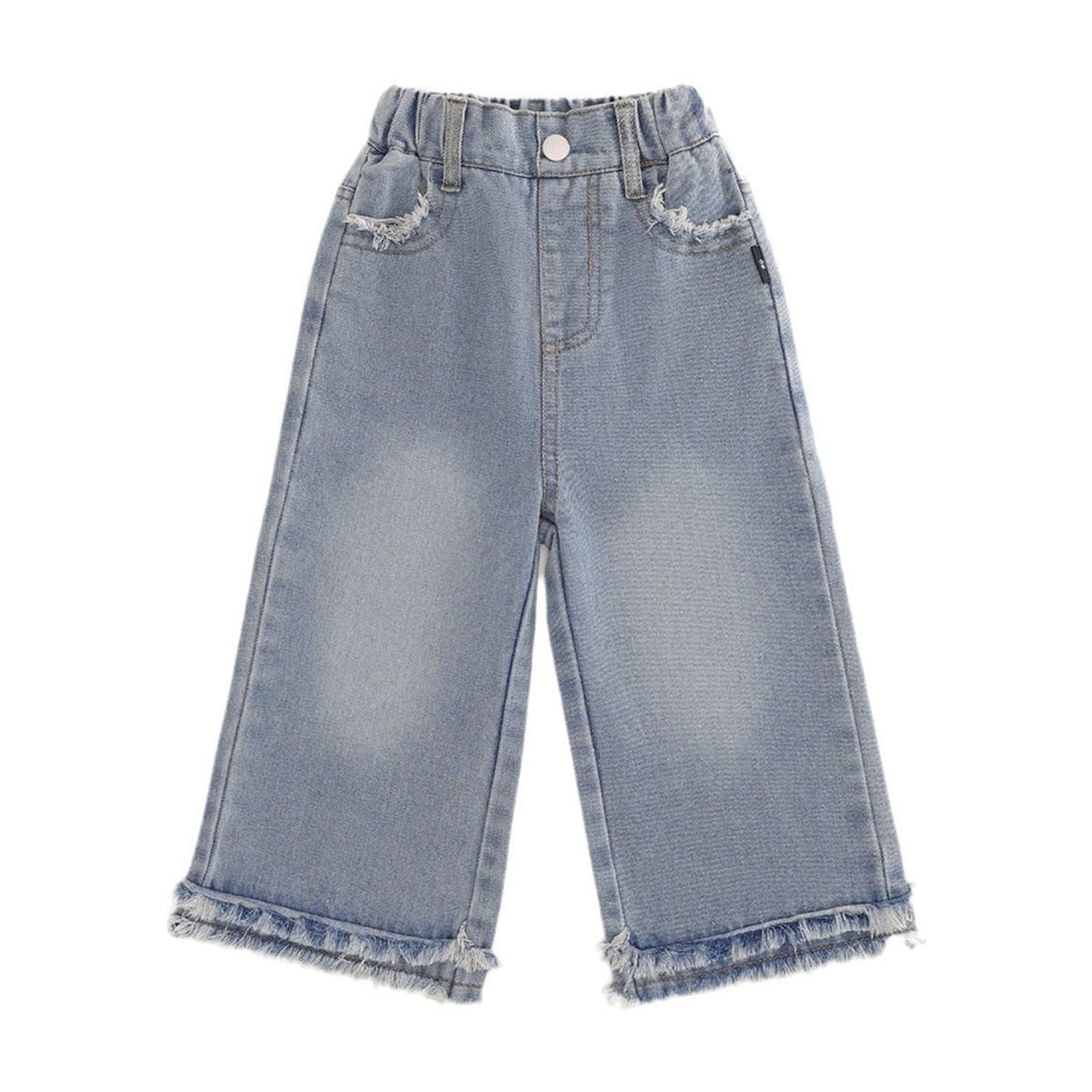 FINALGANG Girls' Pants Autumn Spring Kids Fringe Straight Leg Pants ...