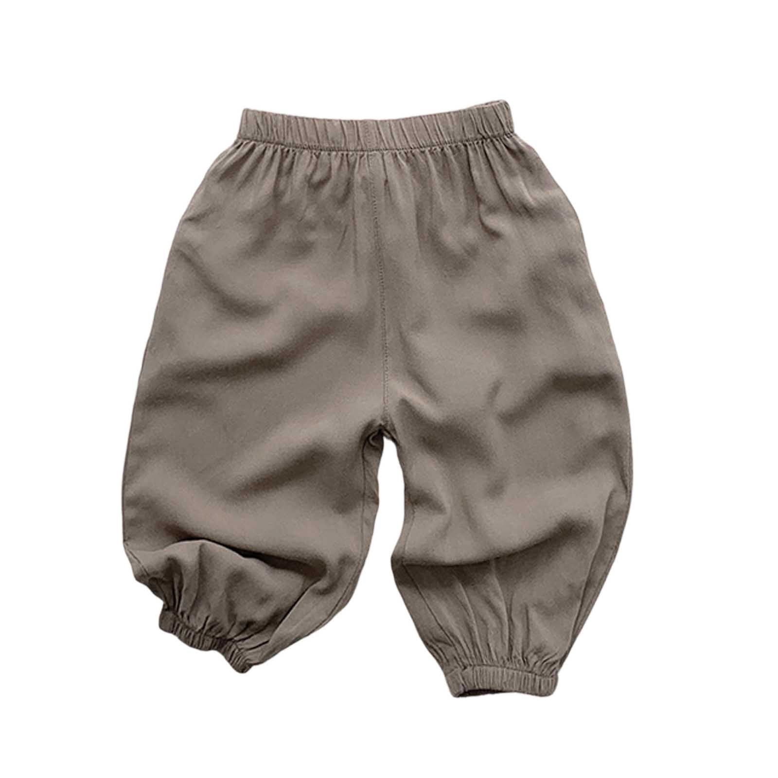 FINALGANG Girls' Pants Kids Summer Lightweight Solid Color Pants ...