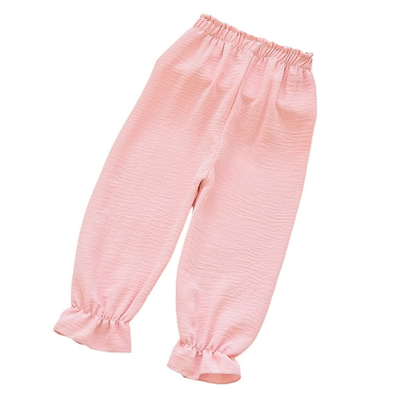 FINALGANG Girls' Pants Kids Summer Thin Solid Color Tapered Leg Pants ...
