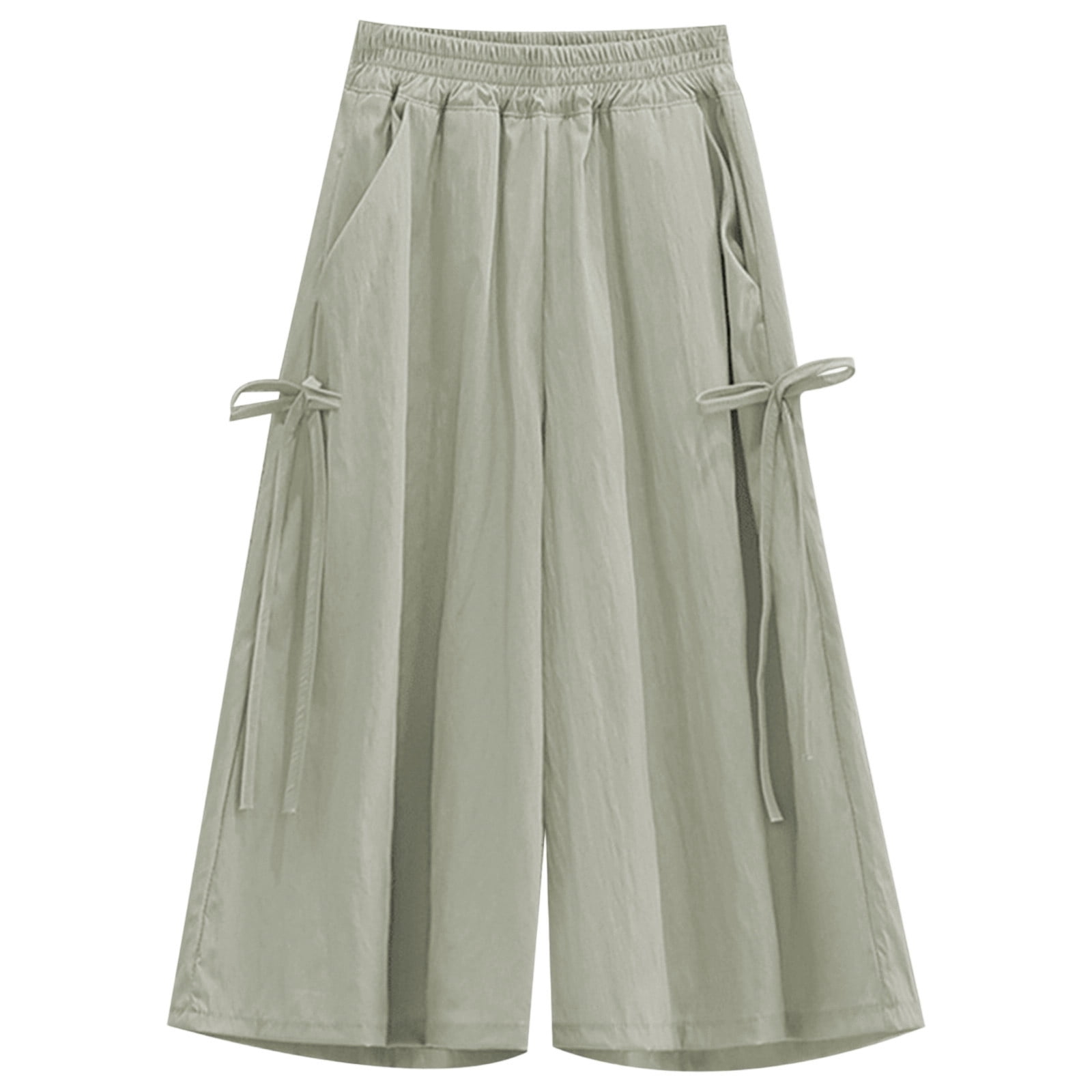 FINALGANG Girls' Pants Summer Kids Lightweight Thin Casual Pants Solid ...
