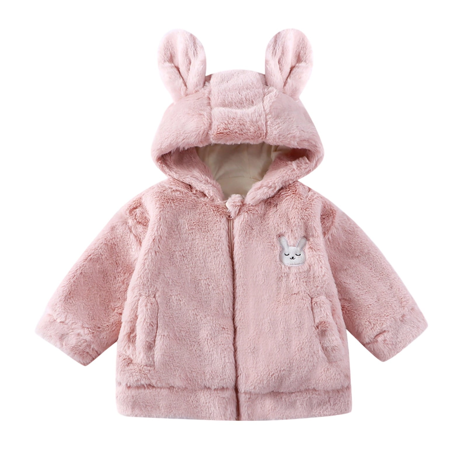 FINALGANG Girls Plush Jacket Warm Thicken Cartoon Animal Long Sleeve ...