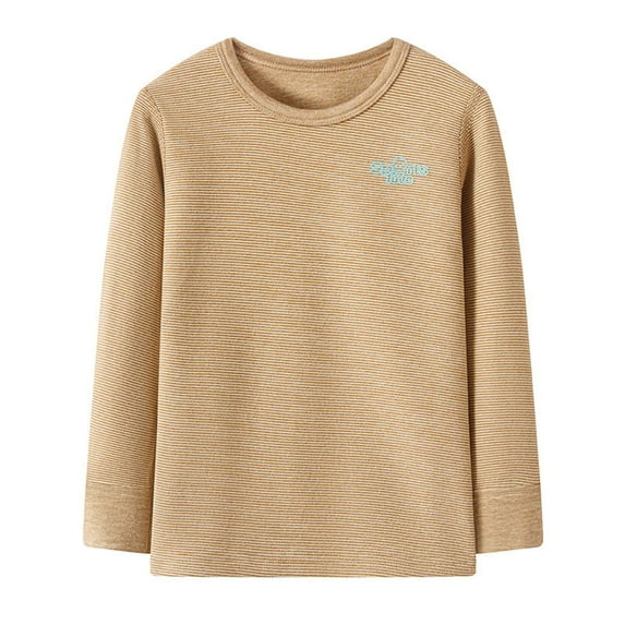FINALGANG Girls Solid Color Thermal Homewear Top Winter Long Sleeve ...