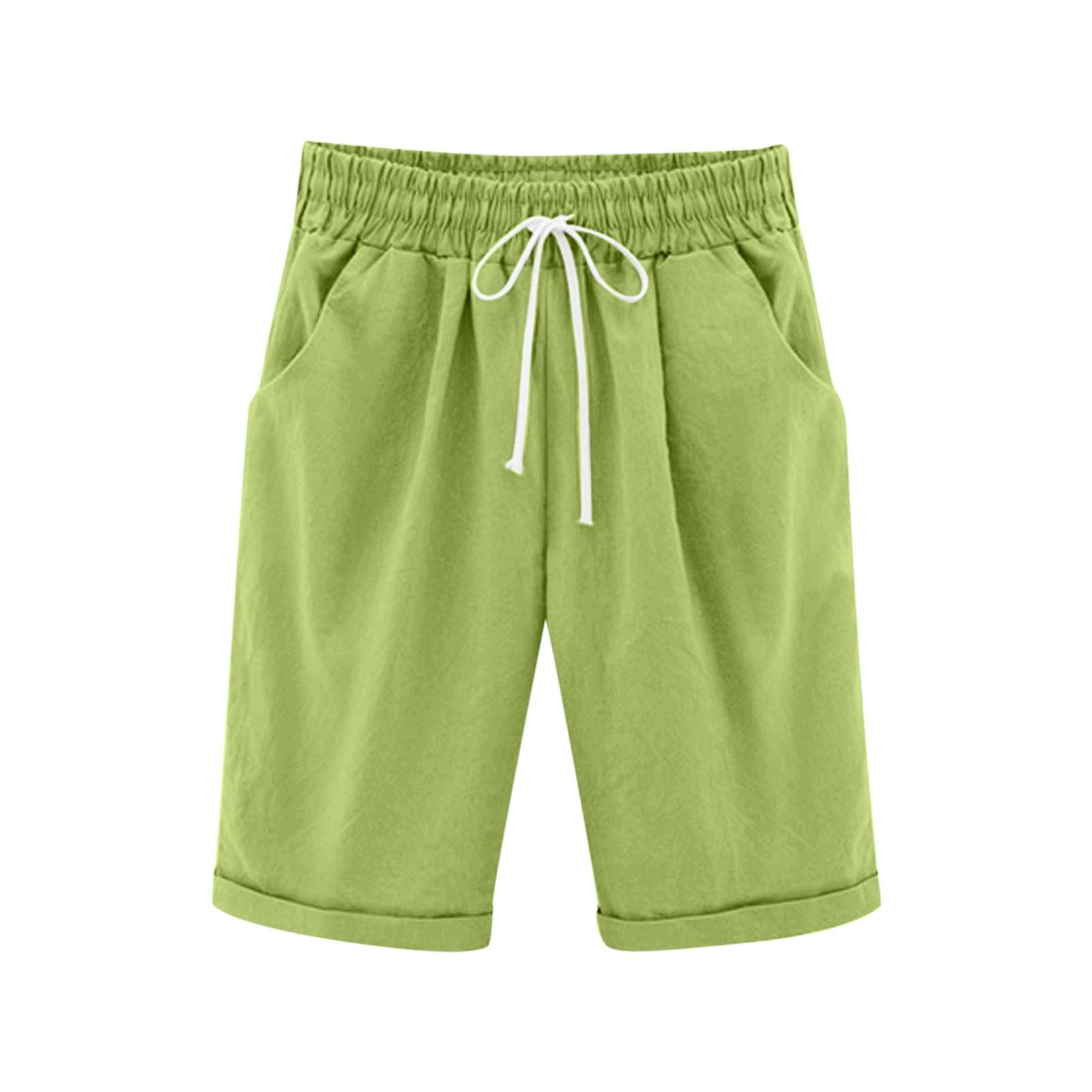 FINALGANG Girls Versatile Shorts Solid Color Elastic Waistband Shorts ...