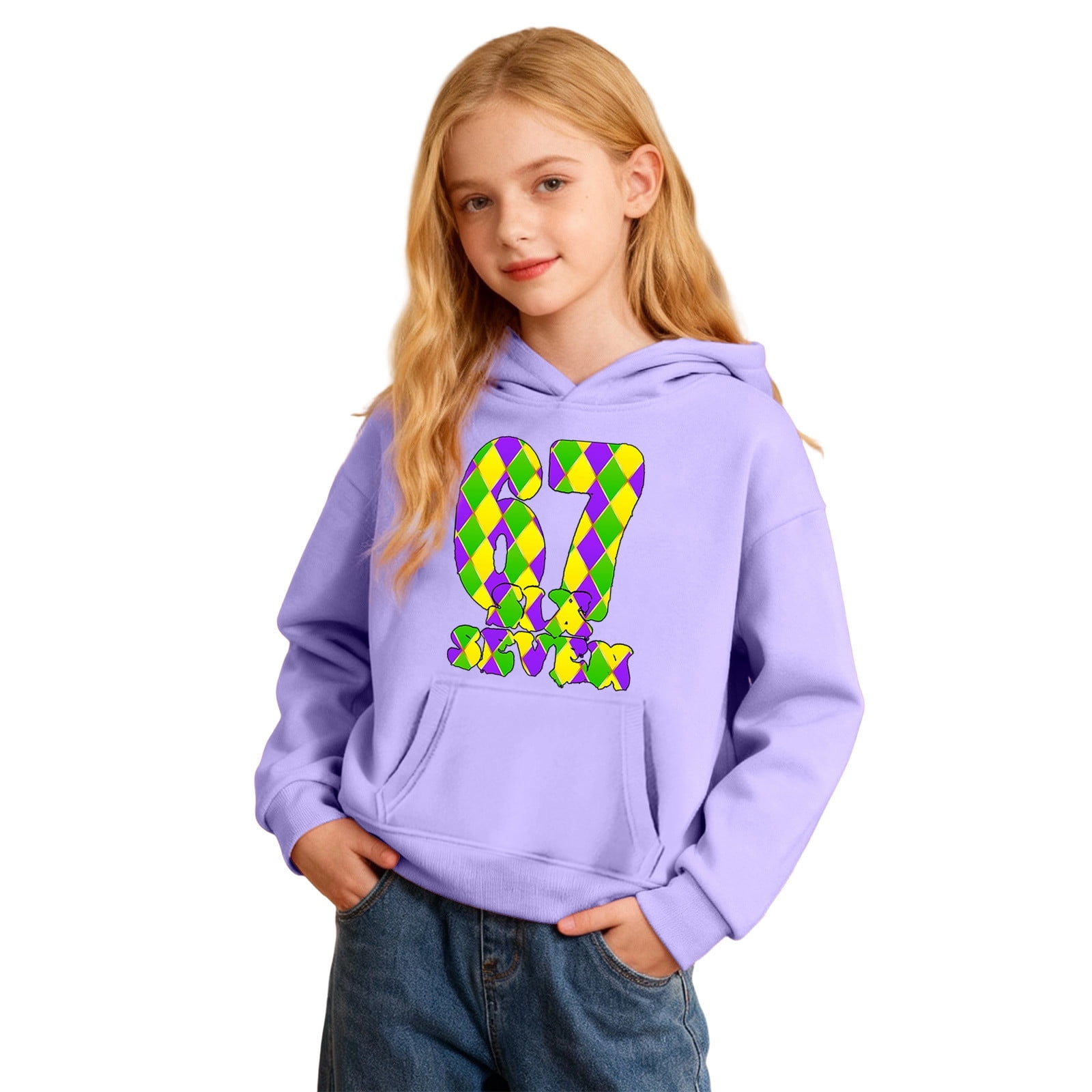 FINALGANG Kids Girls Carnival Print Pullover Hoodie Long Sleeve Loose ...