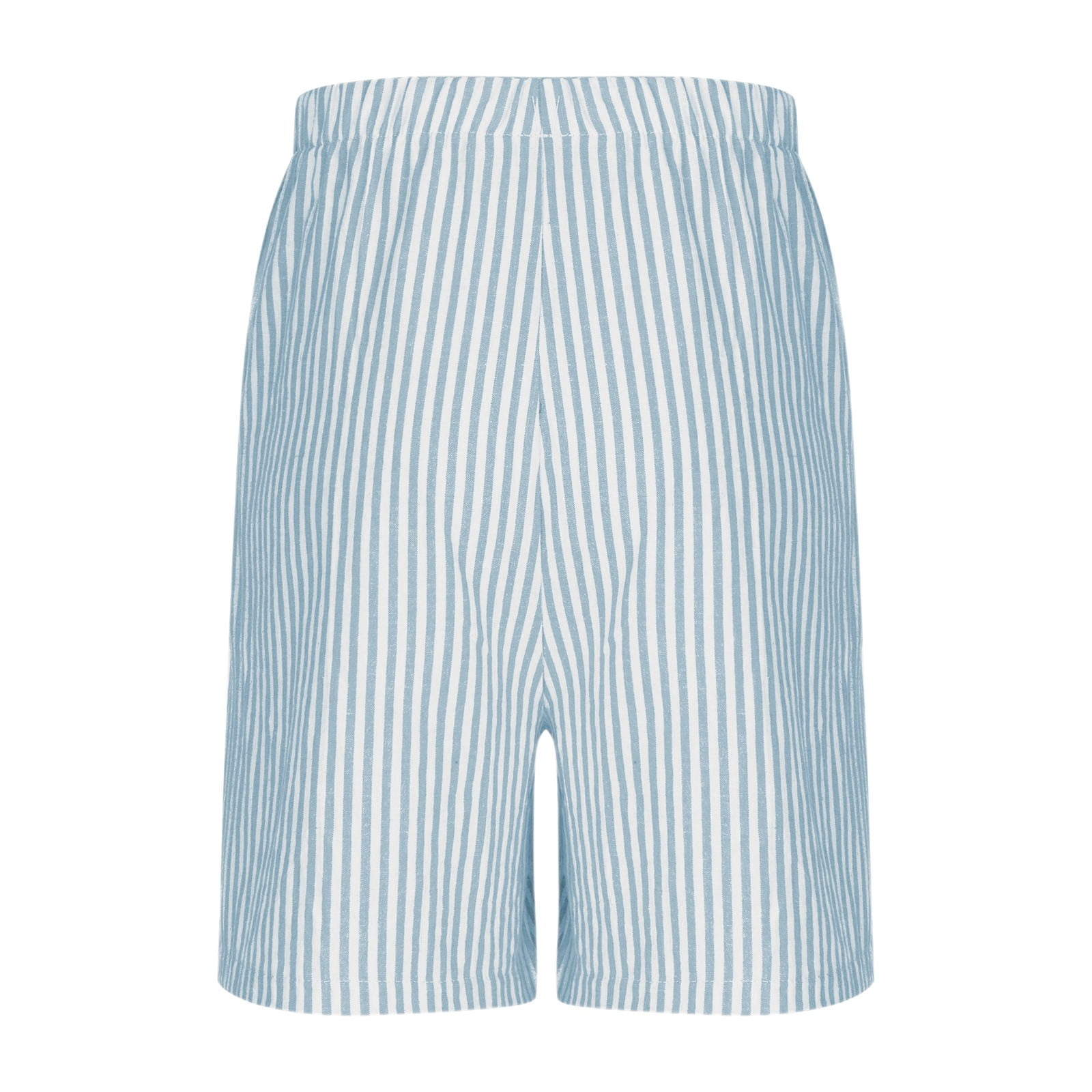 FINALGANG Lovely Shorts For Girls Stripe Print Elastic Waistband Shorts ...