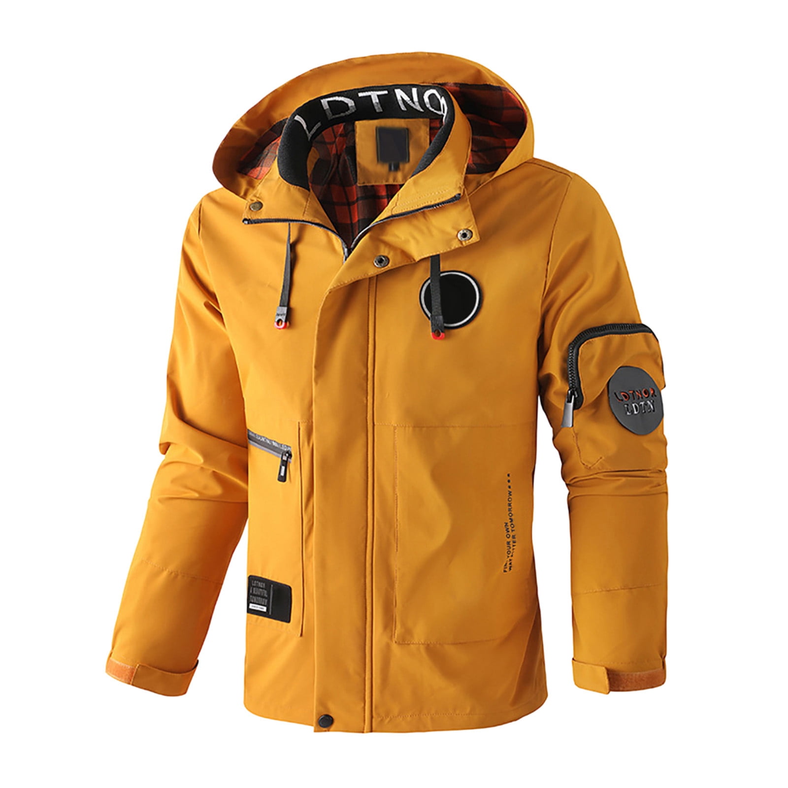 FINALGANG Men Jackets Autumn Winter Lightweight Windbreaker Long Sleeve ...