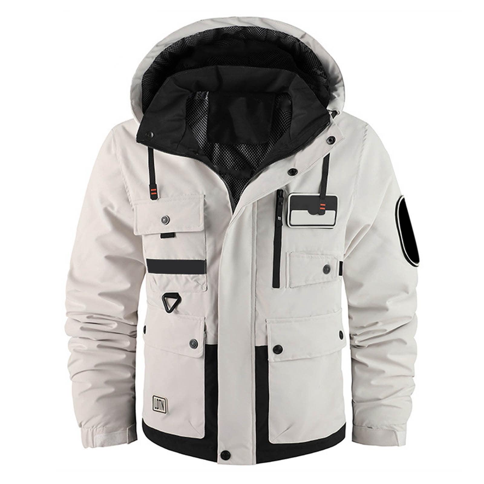 FINALGANG Men Jackets Autumn Winter Lightweight Windbreaker Long Sleeve ...