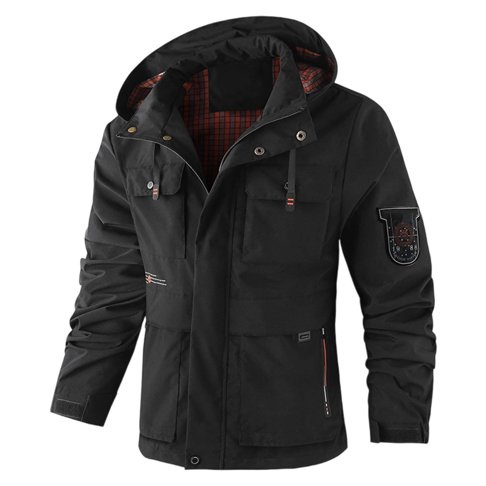 FINALGANG Men Jackets Autumn Winter Lightweight Windbreaker Long Sleeve ...