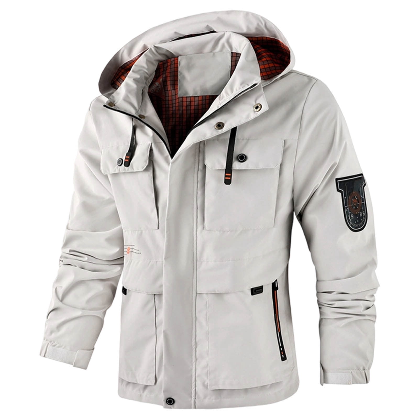 FINALGANG Men Jackets Autumn Winter Lightweight Windbreaker Long Sleeve ...