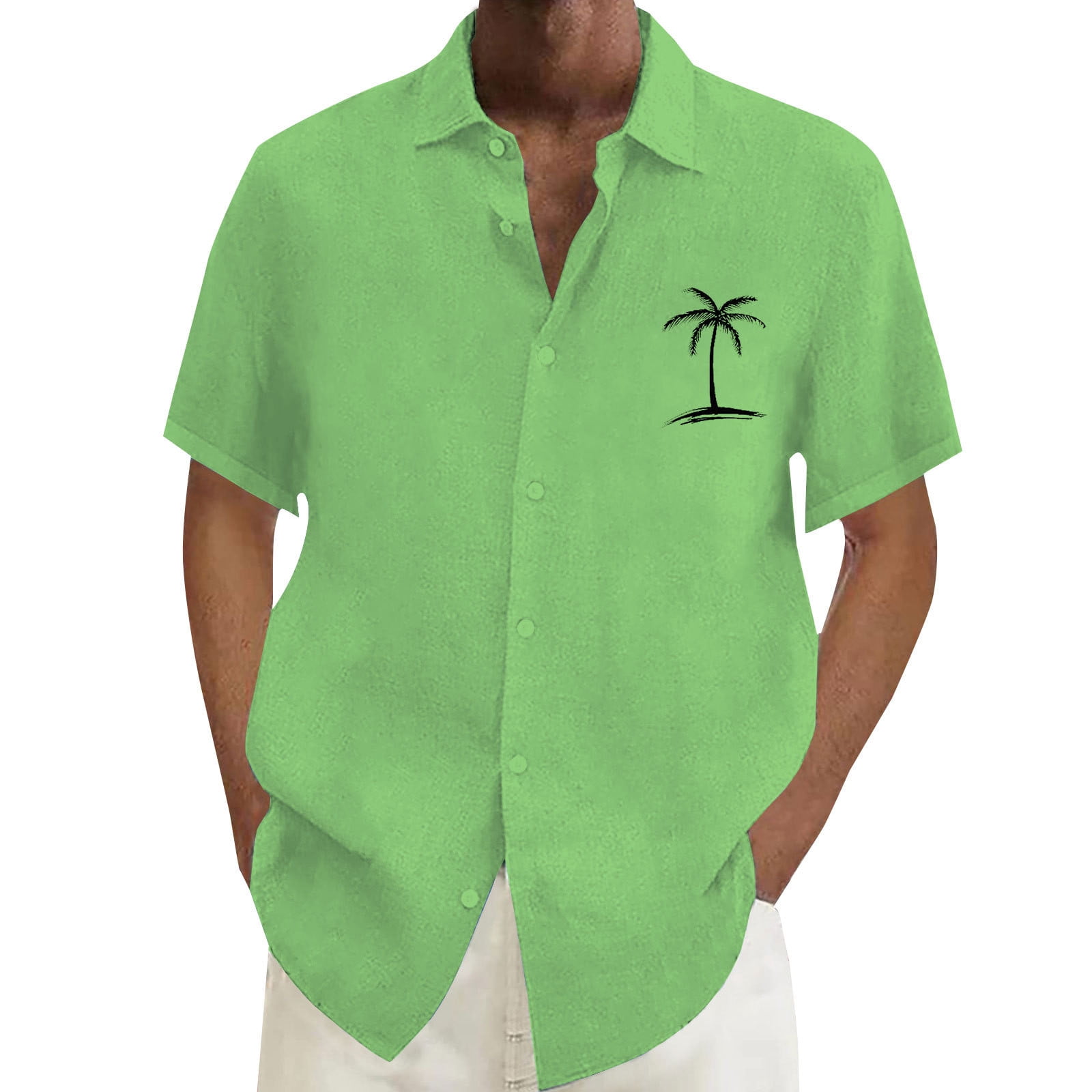 FINALGANG Men Versatile Shirt 3D Print Short Sleeve Turndown Collar ...