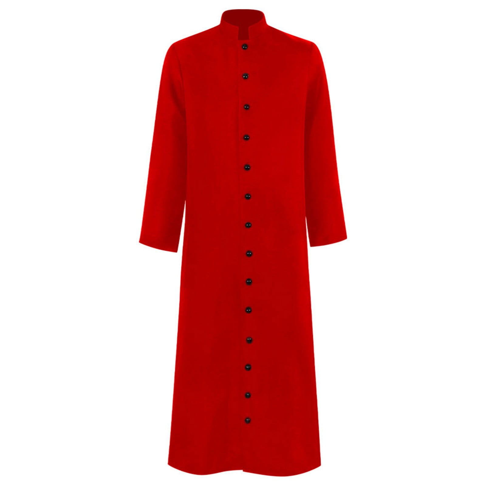 FINALGANG Men Versatile Shirts Solid Color Stand Collar Long Sleeve ...