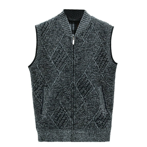 FINALGANG Men's Knit Sweater Vest Warm Diamond Pattern Relaxed Fit ...