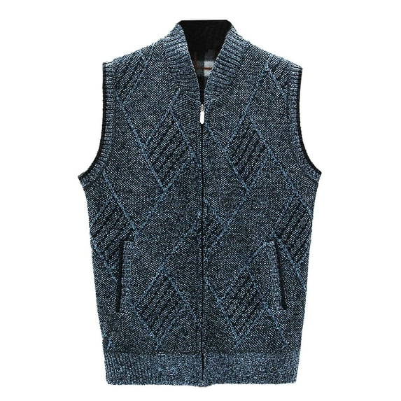 FINALGANG Men's Knit Sweater Vest Warm Diamond Pattern Relaxed Fit ...