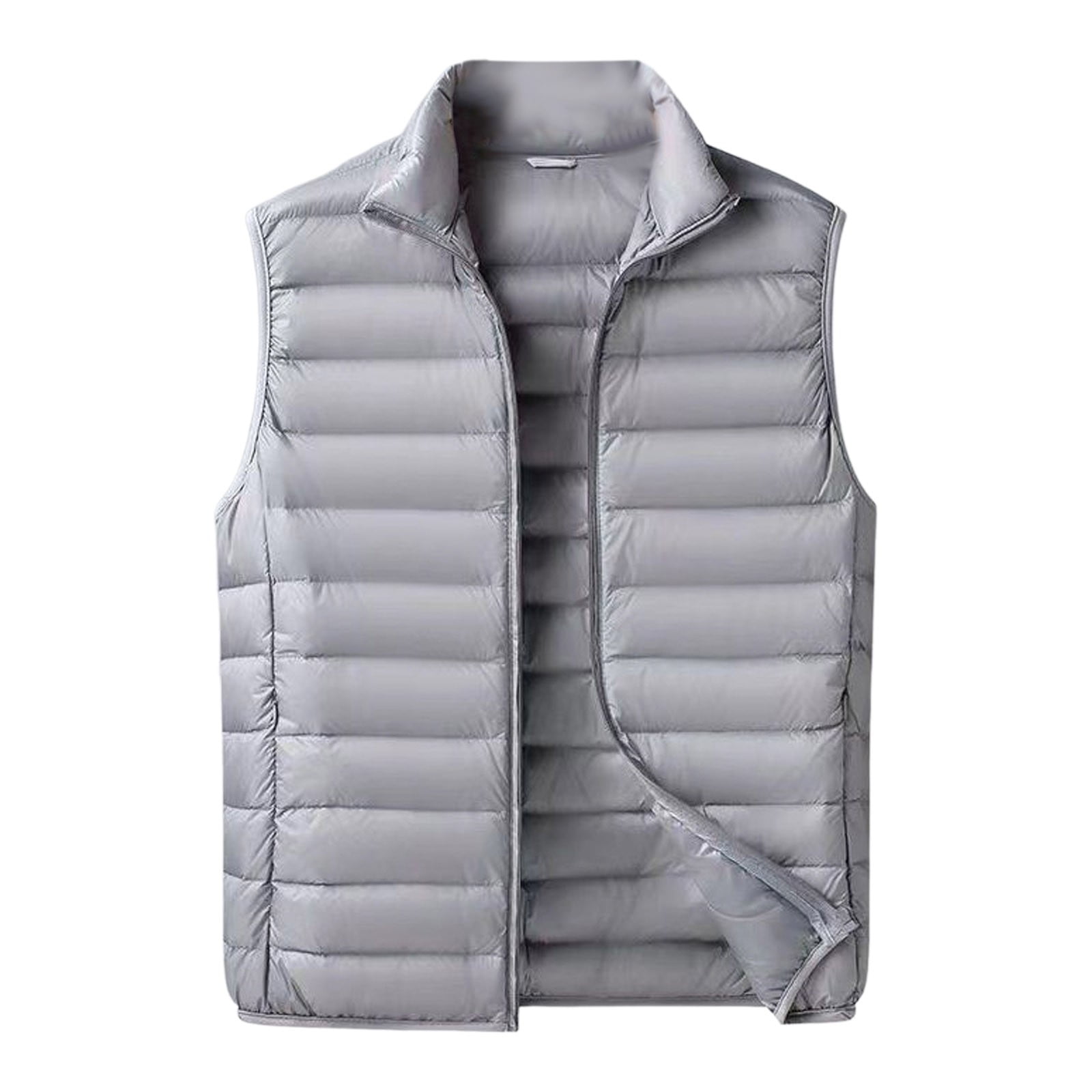 FINALGANG Men's Puffer Vest Winter Warm Solid Color Relaxed Fit ...