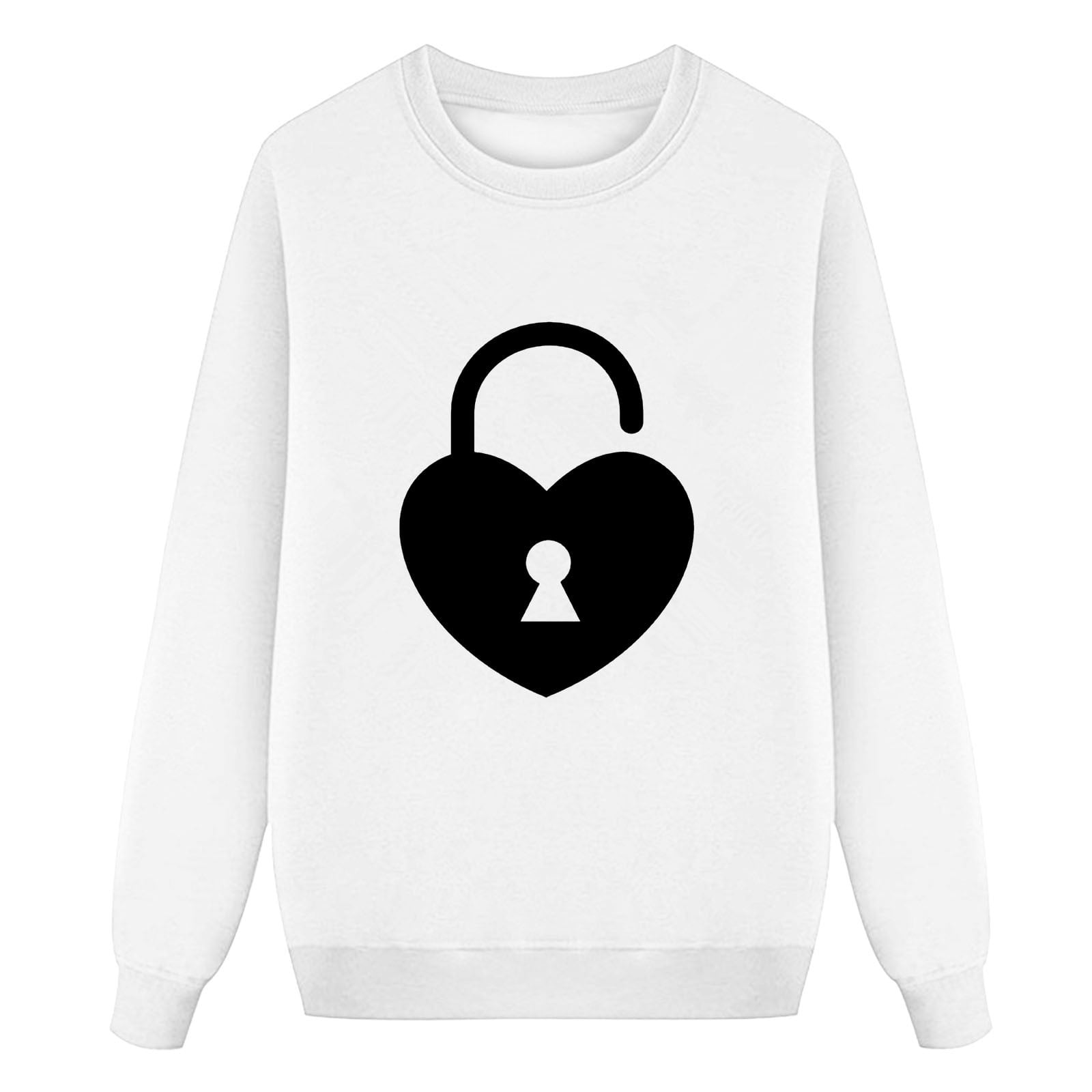 FINALGANG Men's Valentine's Day Festive Hoodie With Heart Key Lock ...