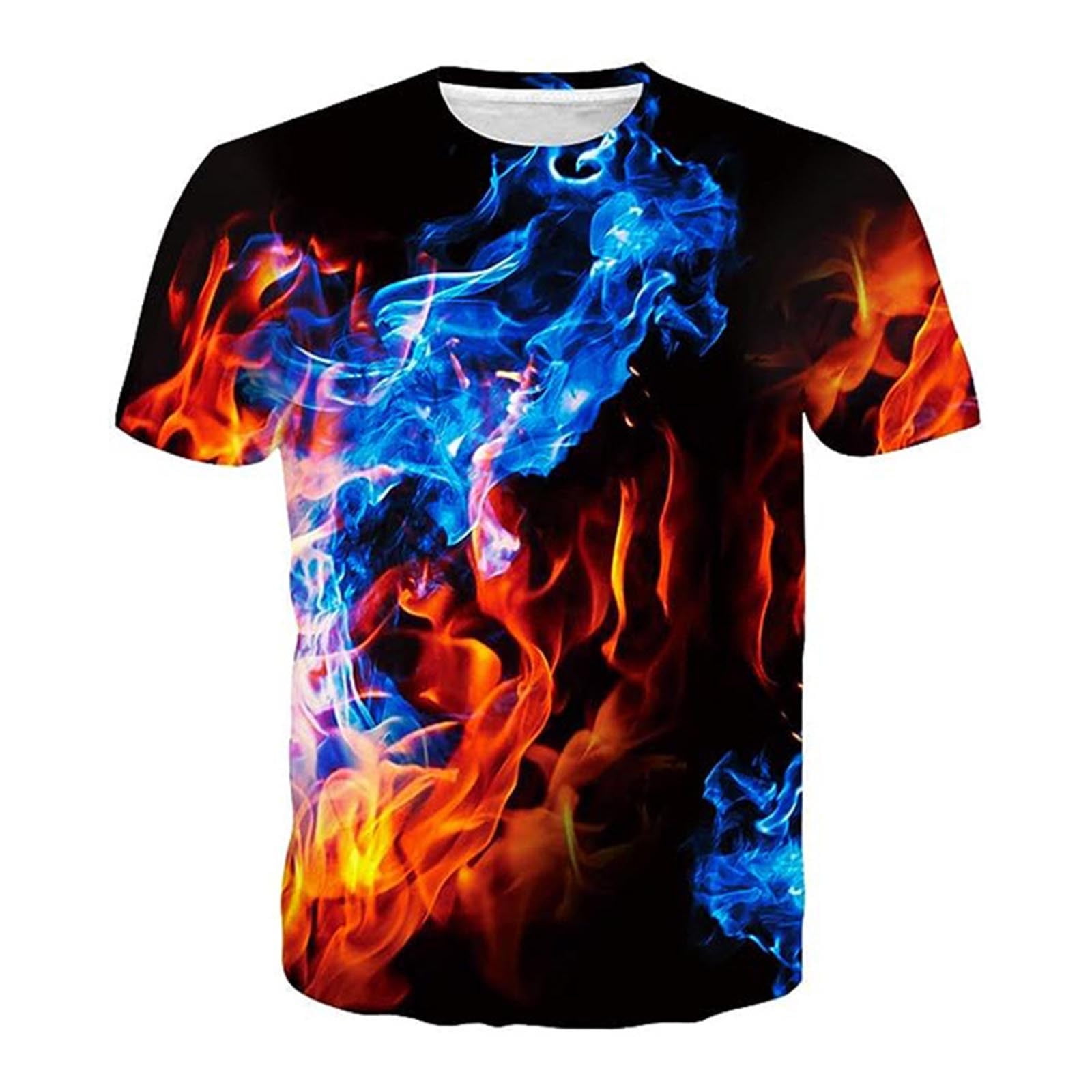 FINALGANG Mens Crew Neck Short Sleeve Colorful Paint Splatter Print ...