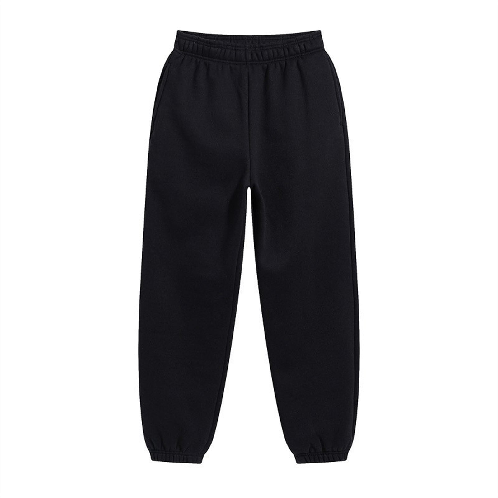 FINALGANG Mens Solid Color Jogger Pants Elastic Waistband Tapered Leg ...