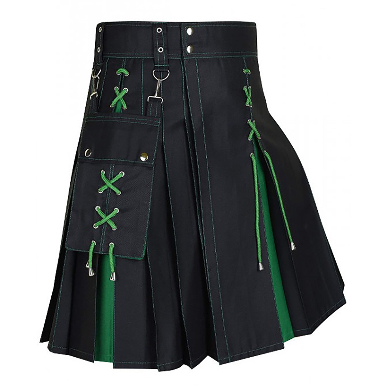 FINALGANG Mens Utility Kilt With Detachable Sporran Contrast Color ...