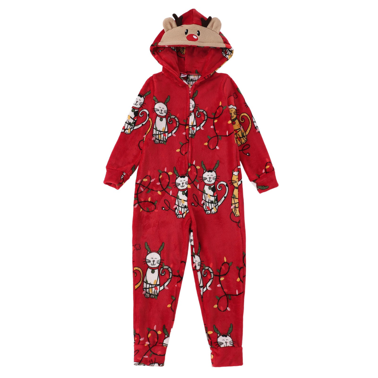 FINALGANG Plush Family Pajamas Christmas Cartoon Graphic Printed Long ...