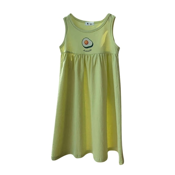 FINALGANG Toddler Kids Girls Avocado Print Sleeveless Crewneck Dress ...
