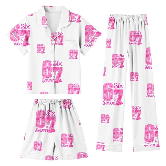 FINALGANG Valentine's Day Girls Kids 2 Piece Homewear Set Number Prints ...