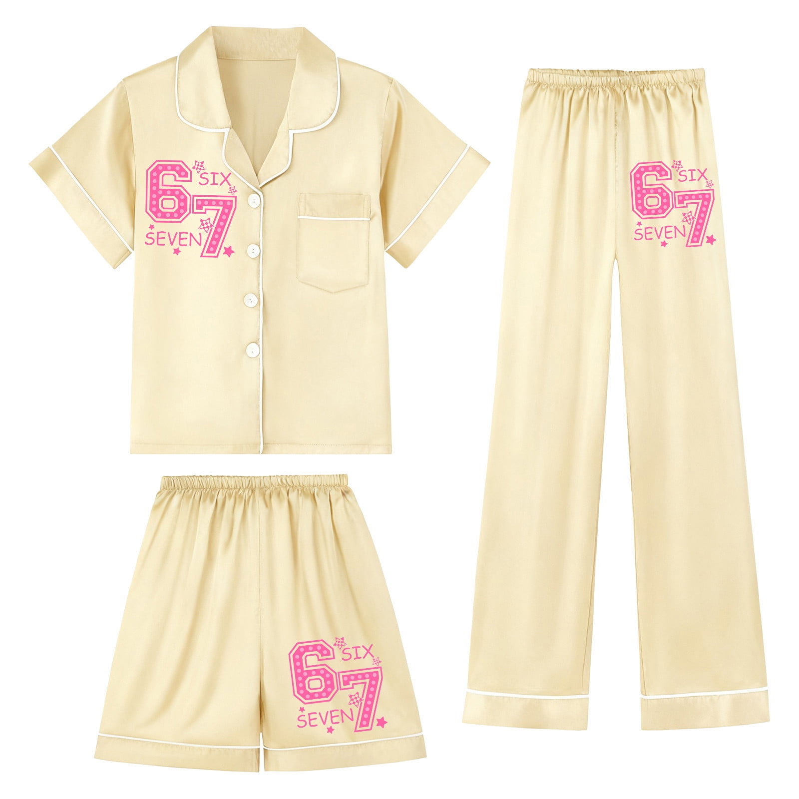 FINALGANG Valentine's Day Girls Kids 2 Piece Homewear Set Number Prints ...