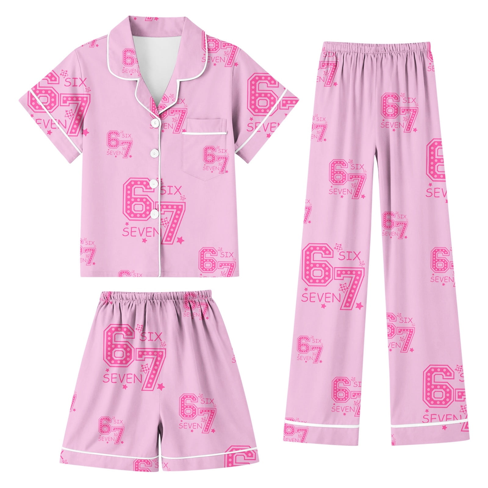 FINALGANG Valentine's Day Girls Kids 2 Piece Homewear Set Number Prints ...