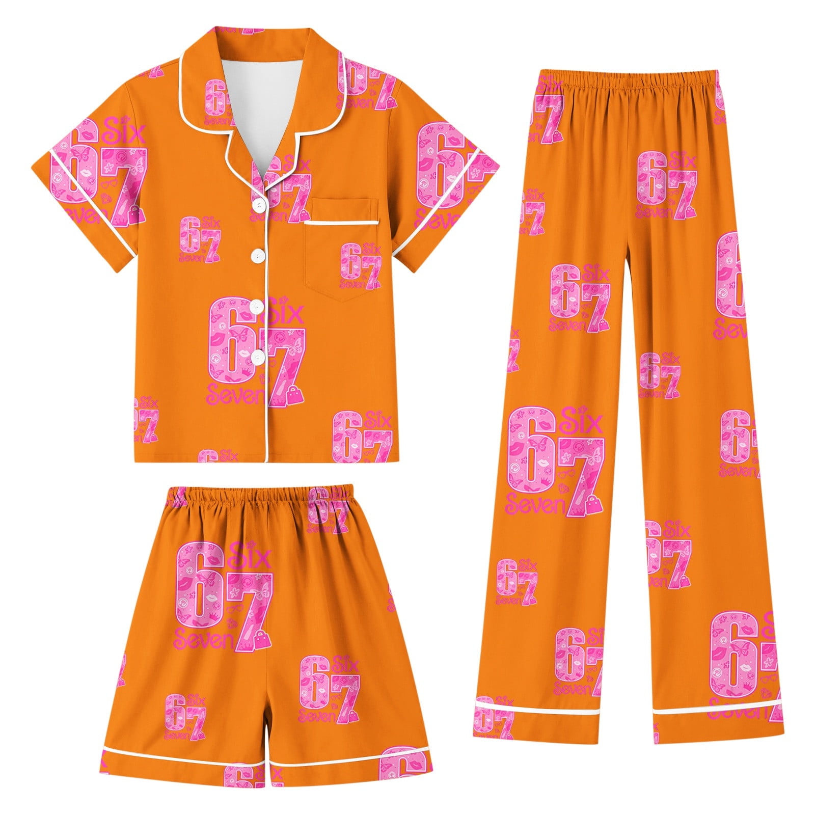 FINALGANG Valentine's Day Girls Kids 2 Piece Homewear Set Number Prints ...