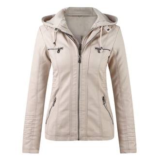 CONYUMN Women's Lightweight Leather Jacket Casual Motorcycle Biker Coat ...