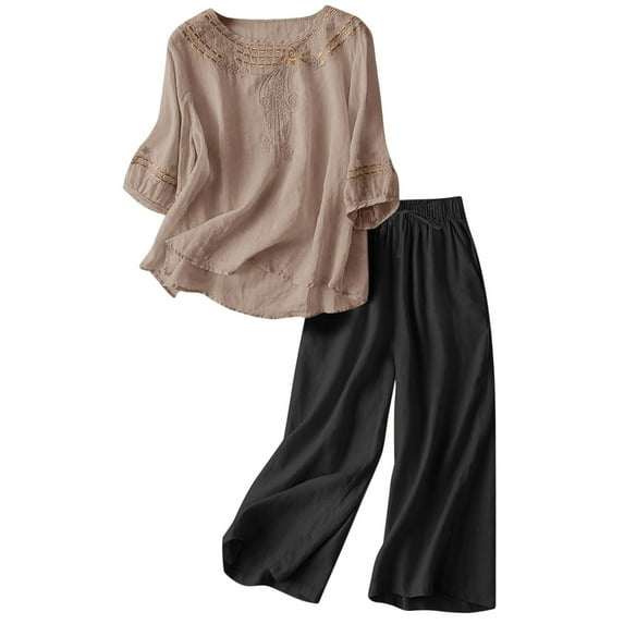 FINALGANG Women's 2 Piece Loungewear Outfit Embroidered Long Sleeve ...