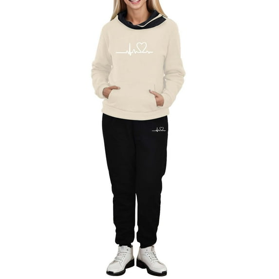 FINALGANG Women's 2 Piece Tracksuit Two Tone Hoodie Set Long Sleeve ...