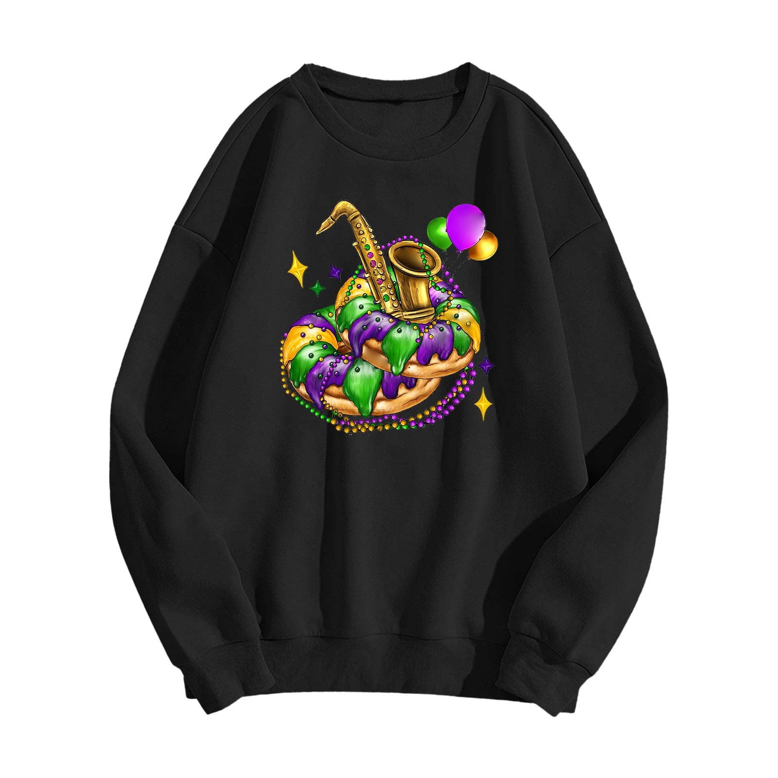 FINALGANG Women's Carnival Cartoon Prints Long Sleeve Sweatshirt ...