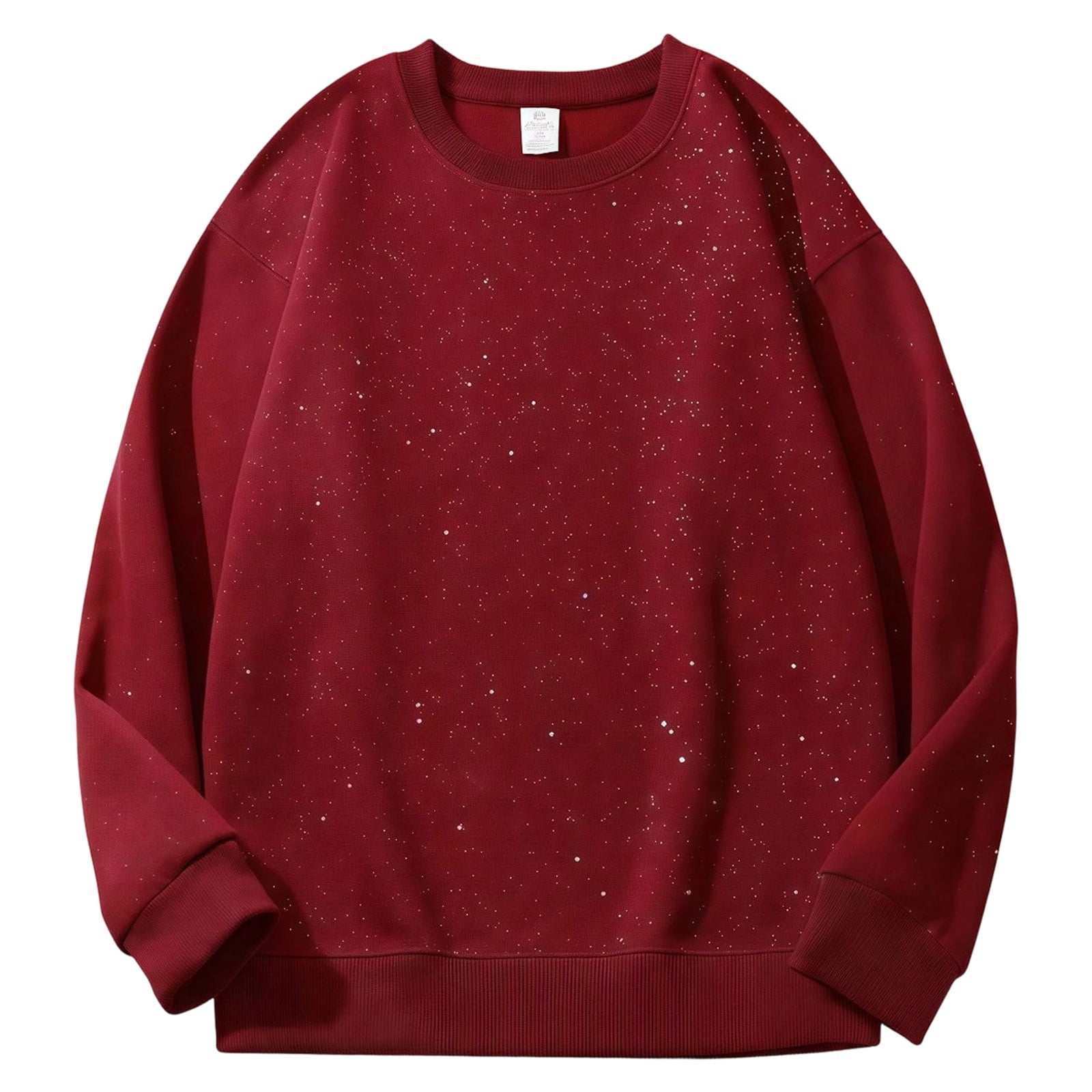 FINALGANG Women's Carnival Solid Color Glitter Pattern Sweatshirt Long ...