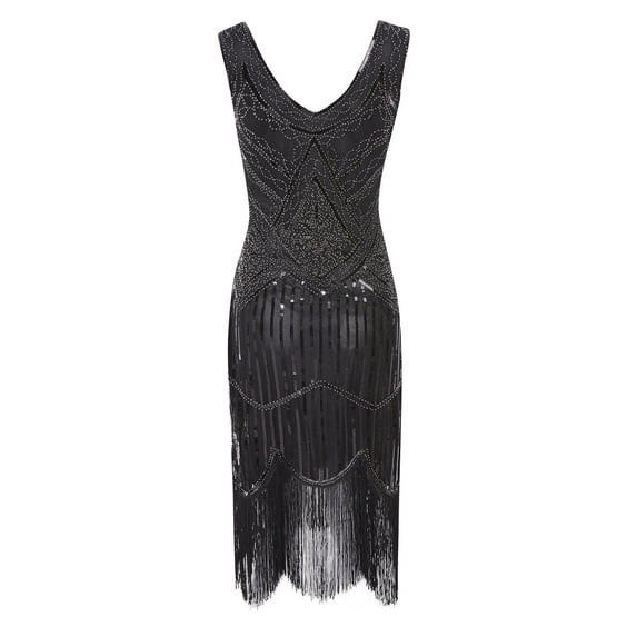 FINALGANG Women's Carnival Solid Color Retro Sequined Midi Dress ...