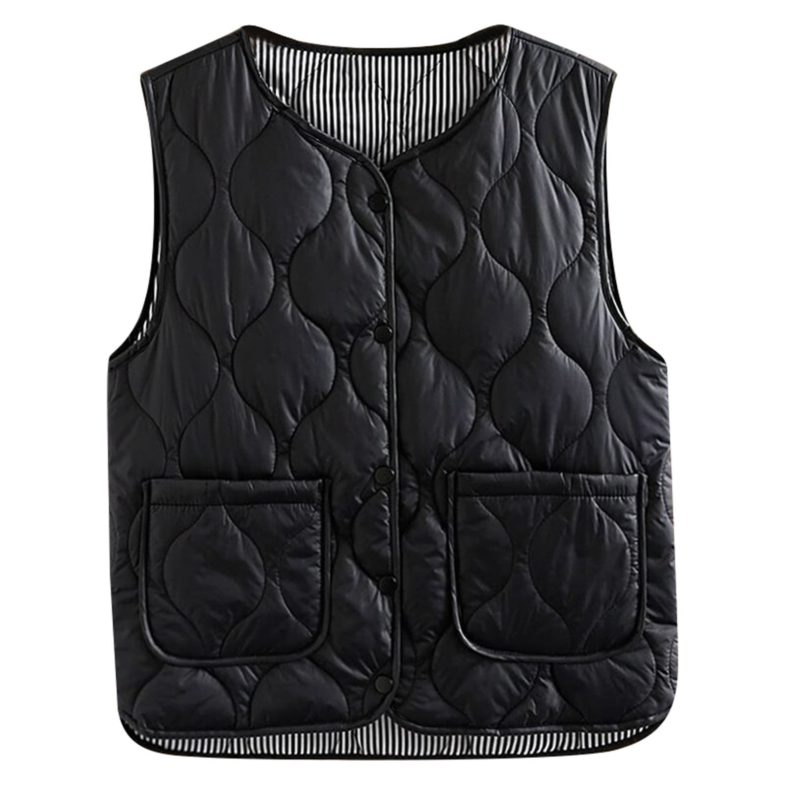 FINALGANG Women's Cozy Inner Vest Solid Color Sleeveless Collarless ...