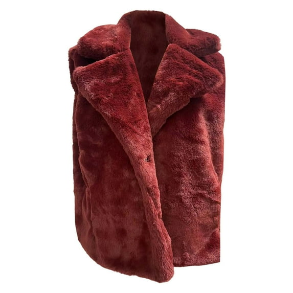 FINALGANG Women's Plush Vest Winter Thermal Insulated Solid Color ...